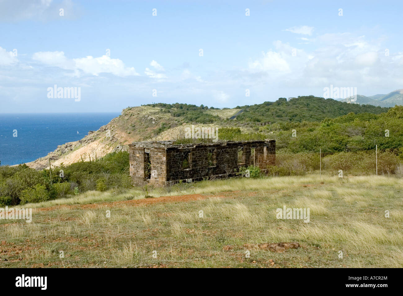 Ruins of old army buildings once used by the Royal Artillery but now ...