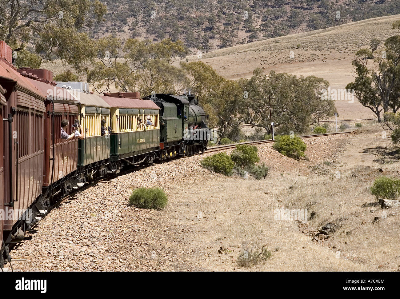 looking out the window of the steam train Stock Photo - Alamy