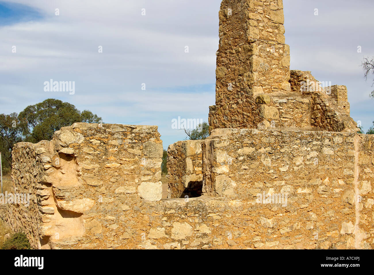 old falling down stone farm house ruins Stock Photo - Alamy