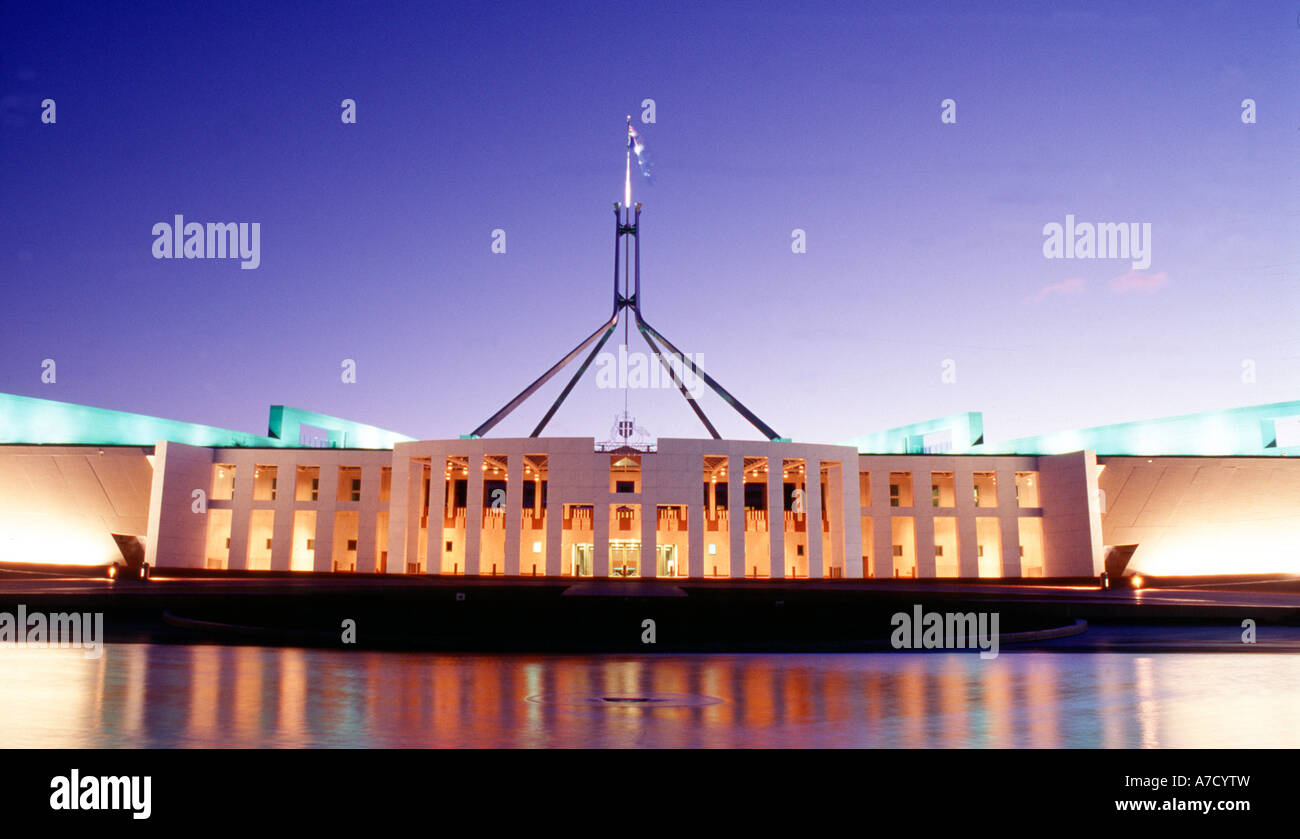 Parliament house canberra twilight hi-res stock photography and images - Alamy