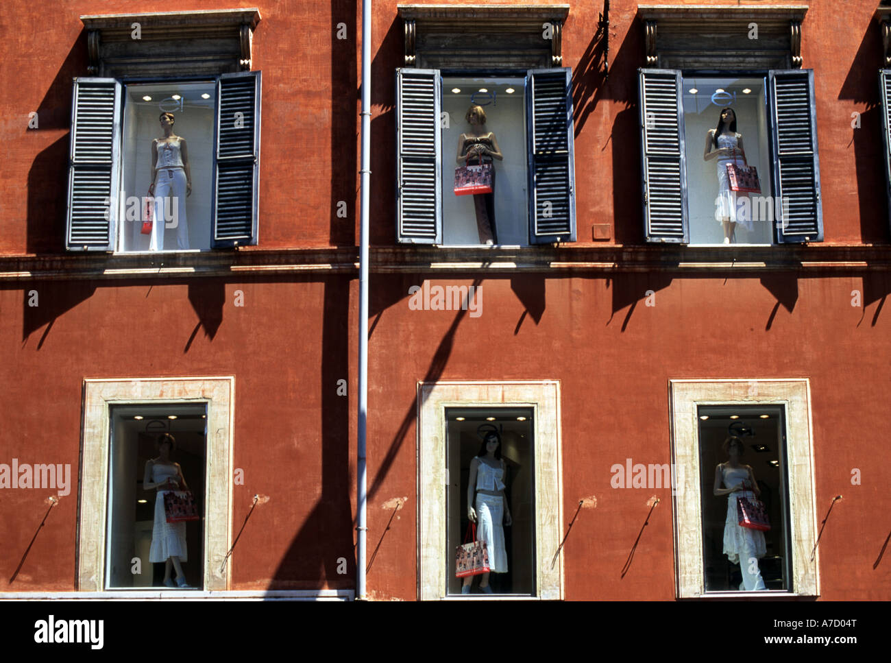 Rome, Shop With Shuttered Windows Stock Photo - Alamy
