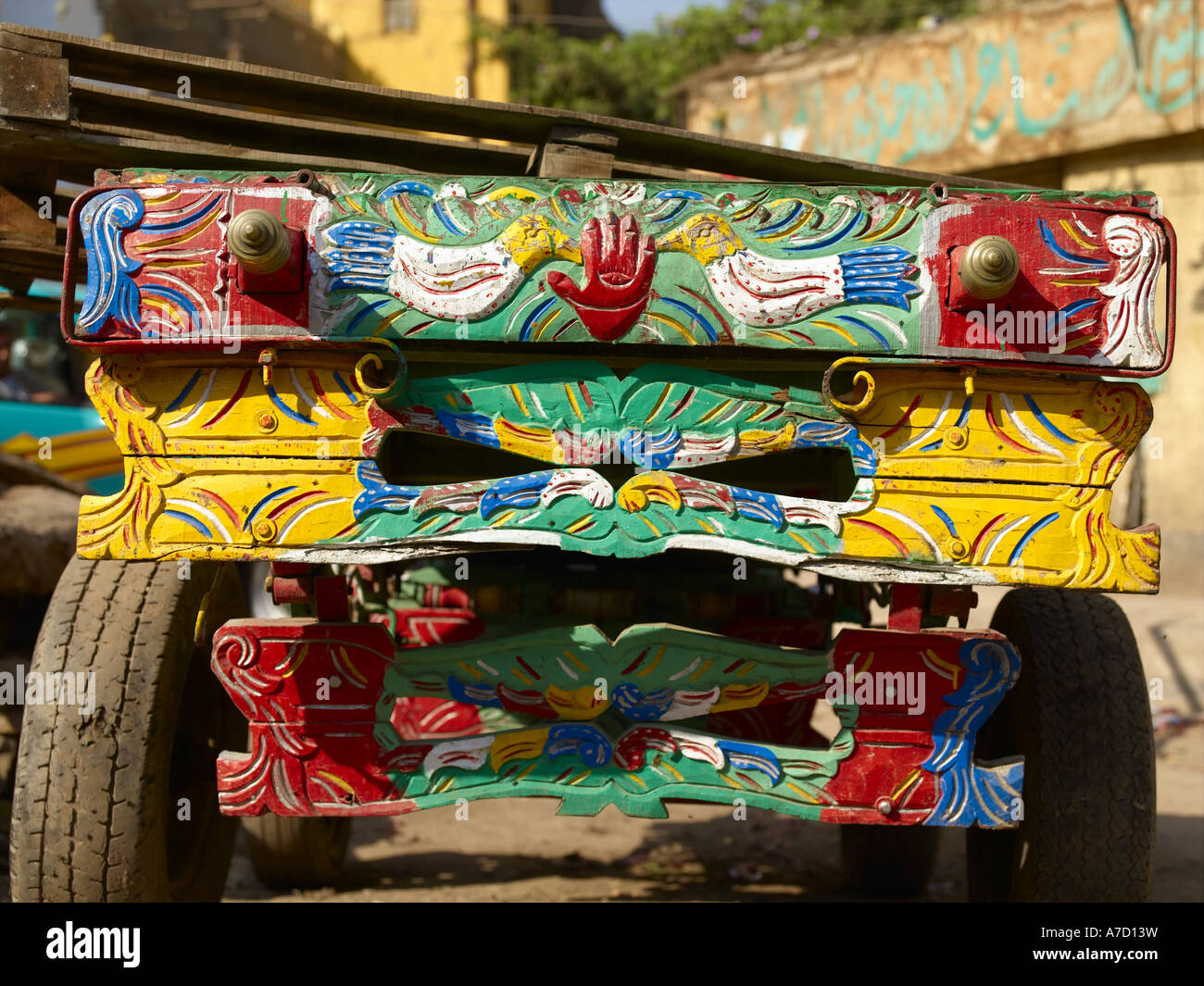 Cairo Typical Street Scene, Coloured Hand Cart Stock Photo - Alamy