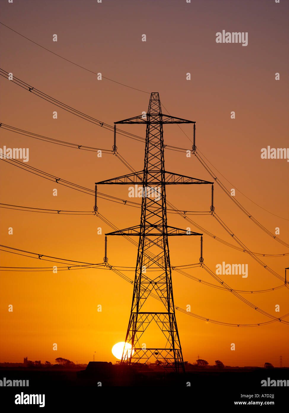 Dungeness Power Station Electricity Pylon Stock Photo - Alamy