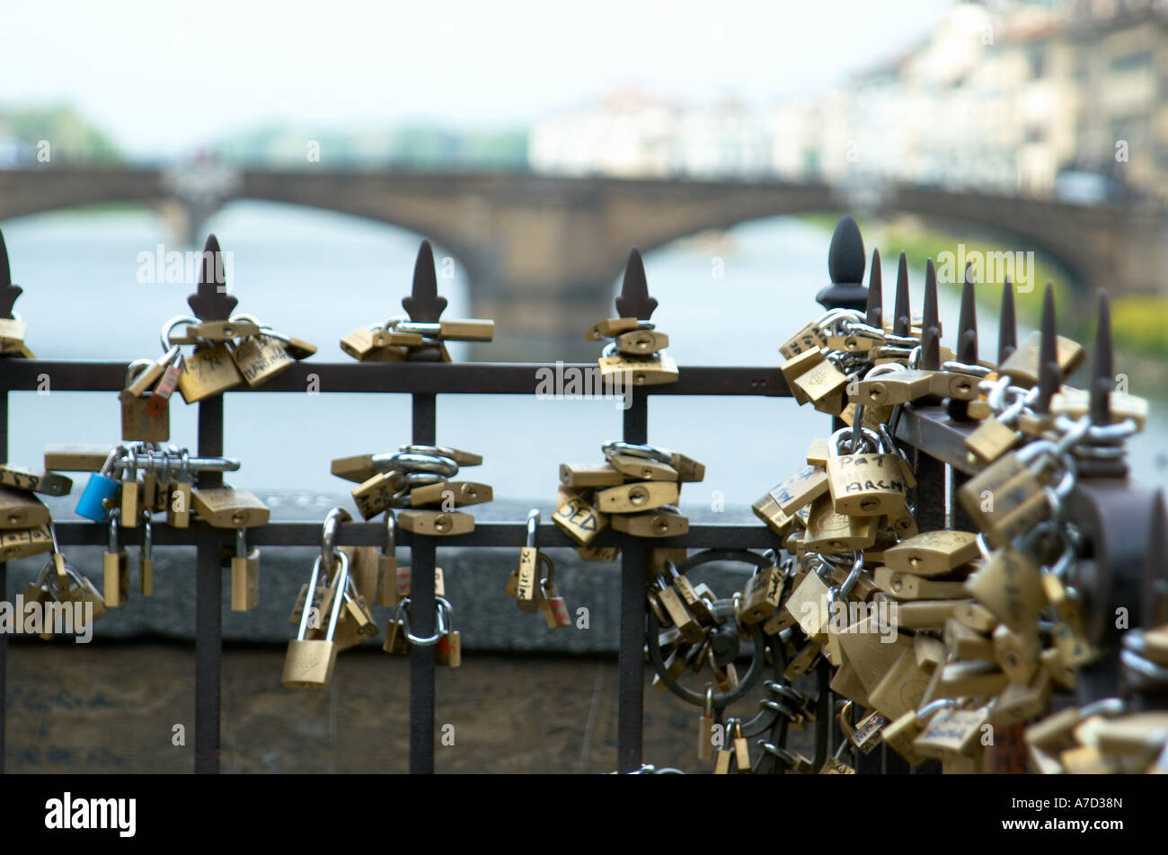 Padlocks on the Ponte Vecchio Florence Italy symbolizing everlasting ...