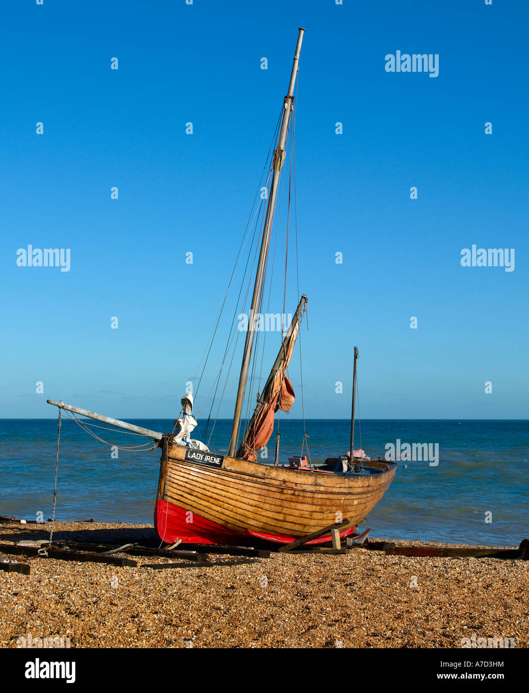 The Beach At Deal, Lady Irene Fishing Boat Stock Photo - Alamy
