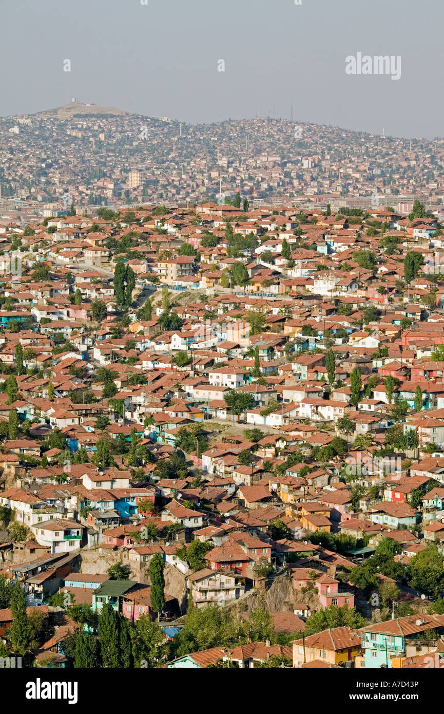 An aerial view of the sprawling capital of Turkey, Ankara showing new ...