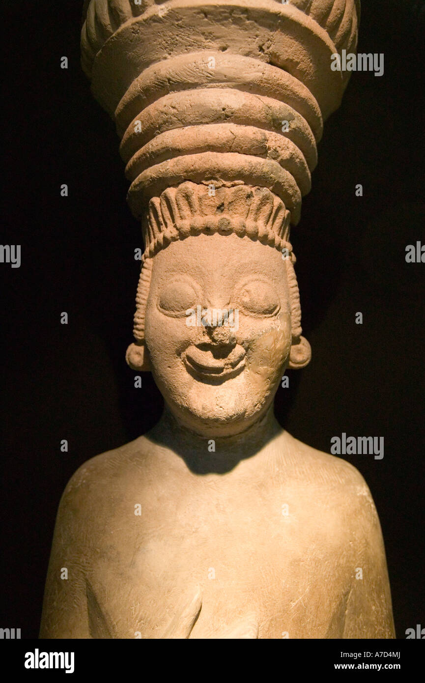 Hittite clay figure of a priest or king in traditional head gear Stock ...