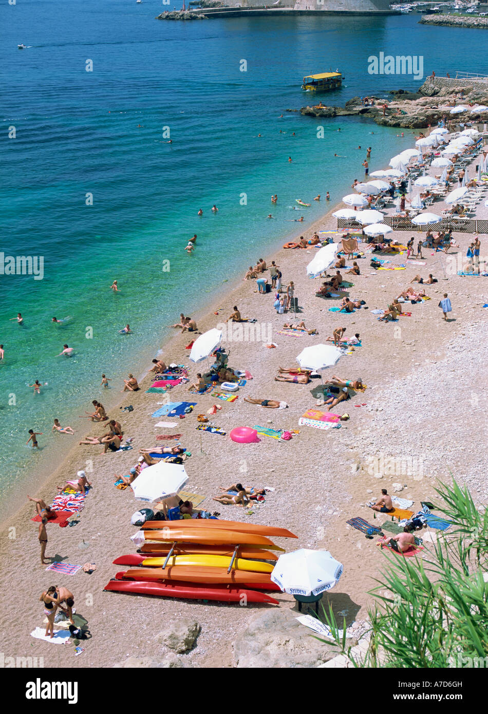 Old Town, Adriatic Sea, Ploce Beach Stock Photo - Alamy