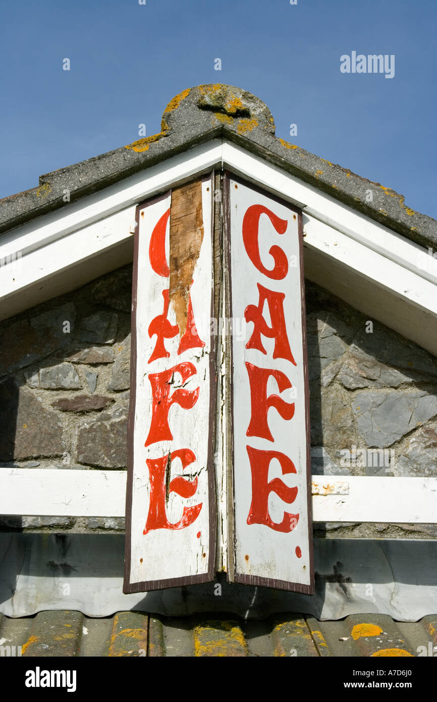 Cafe sign outside country cafe East Prawle South Devon Stock Photo - Alamy