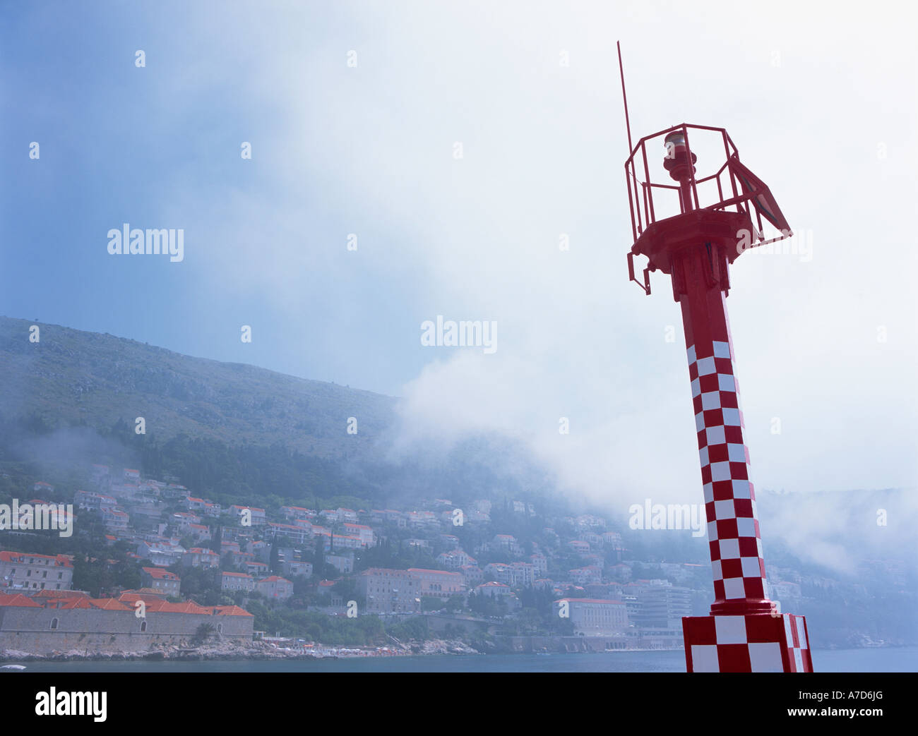 Old Town, Harbour, Mist, Lighthouse Stock Photo - Alamy