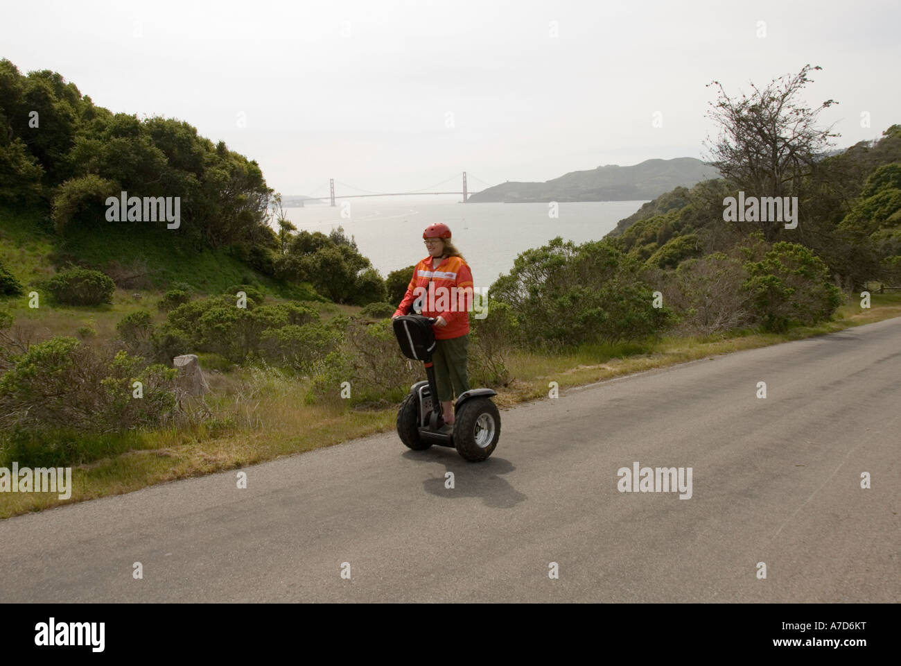 Person on Segway on Angel Island in San Francisco Bay California CA ...