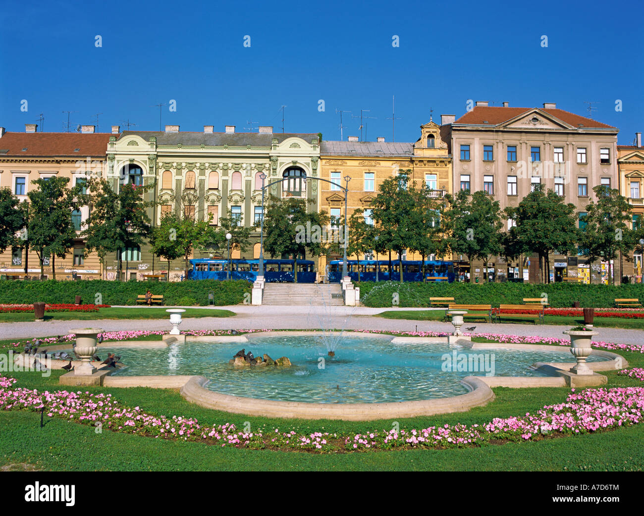 Zrinjevac Park, Zeljeznice Gothic Building Stock Photo - Alamy