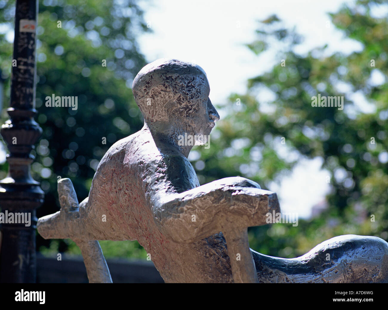 Gradec, Upper Town, Man & Bench Statue Stock Photo - Alamy