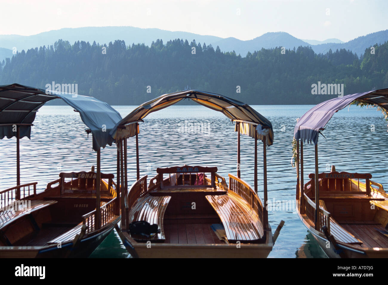 Lake Bled, Boats Stock Photo - Alamy