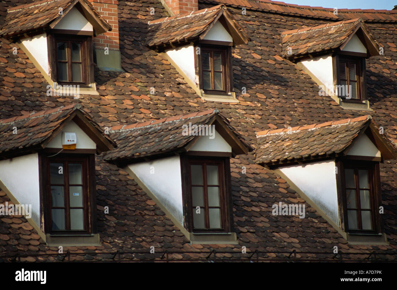 Ljubljana, Old Town, Tiled Roof, Windows Stock Photo - Alamy