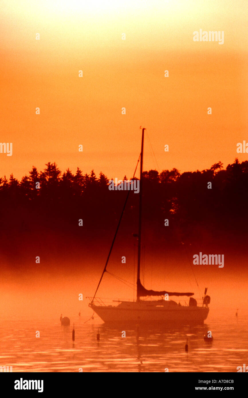 Sailboat sunset in ocean hi-res stock photography and images - Alamy