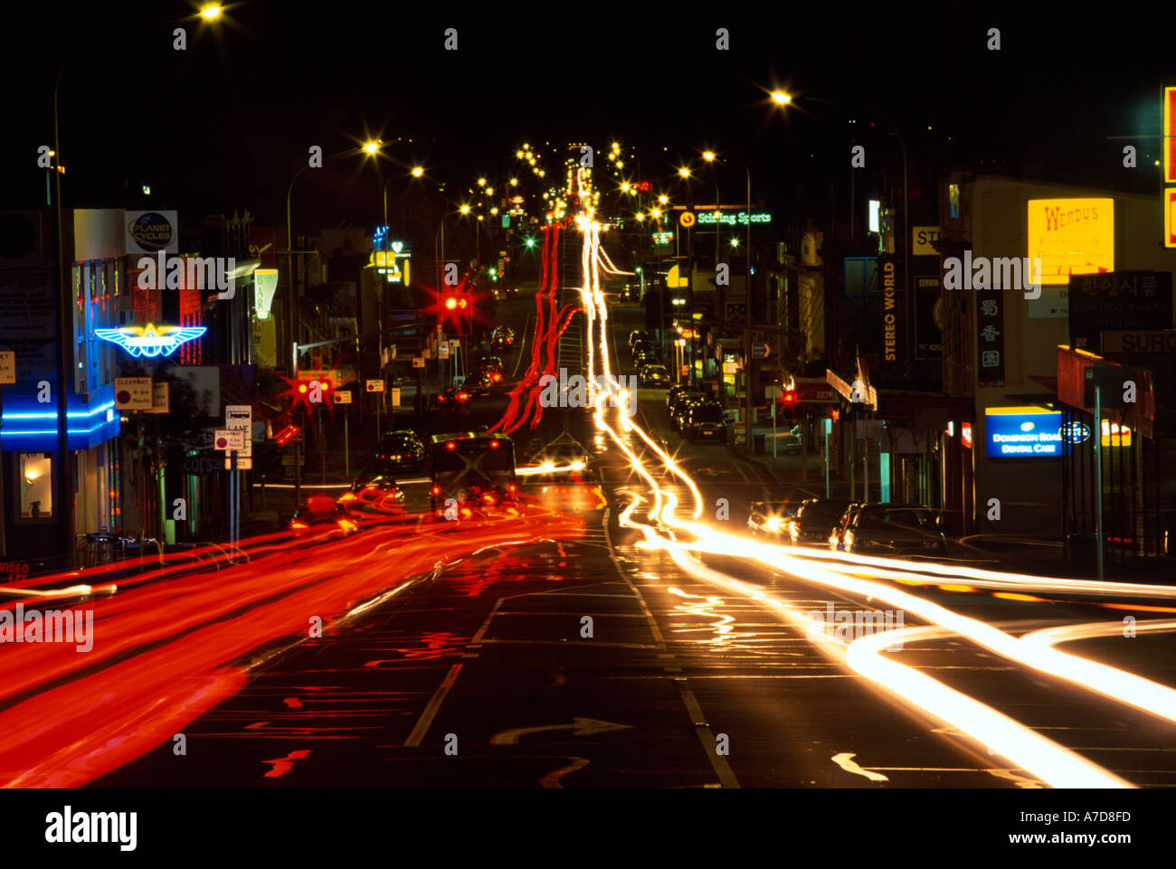 Traffic at Night Dominion Road Auckland New Zealand Stock Photo - Alamy