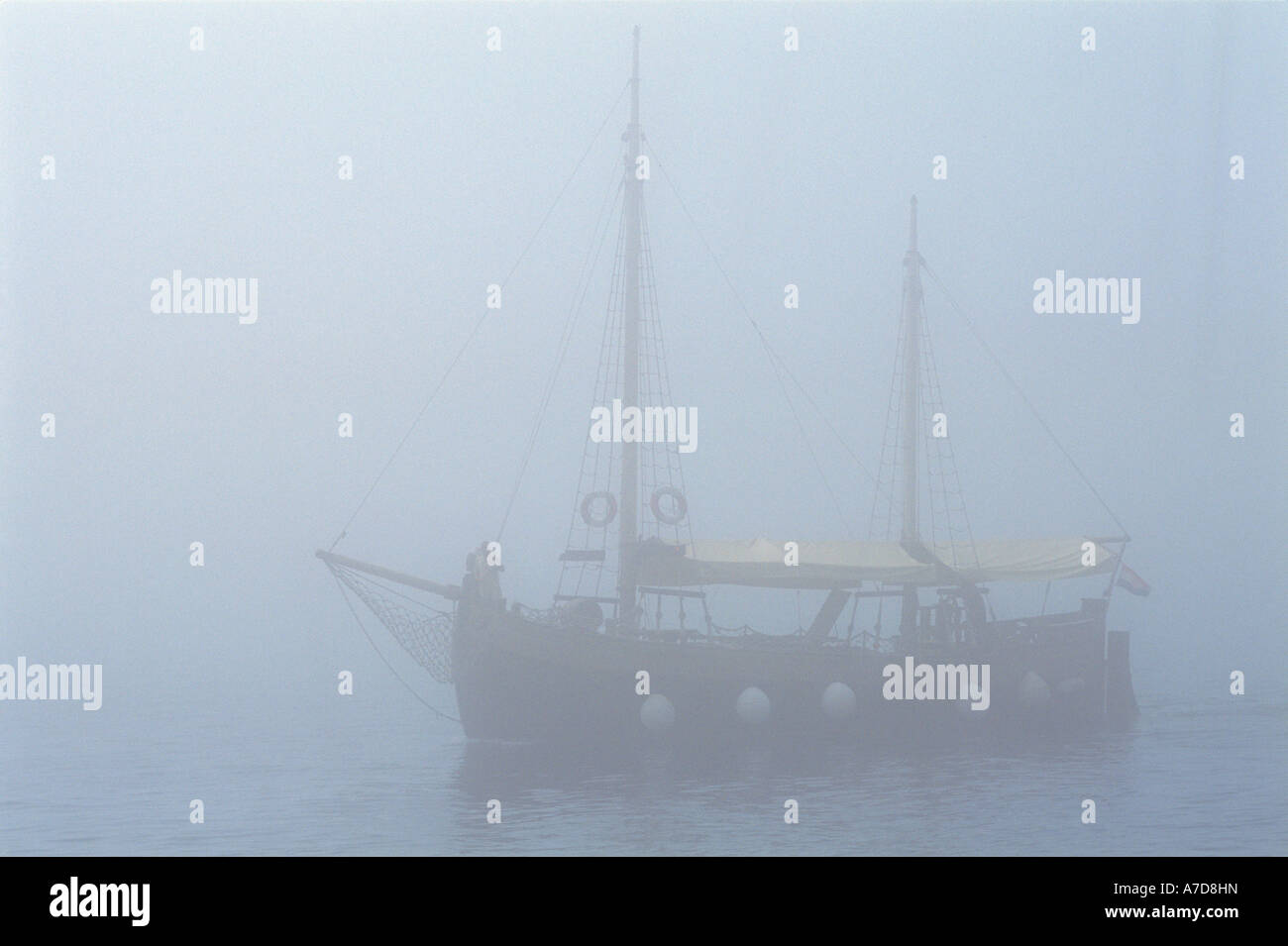 Dubrovnik, Harbour, Mist, Ship Stock Photo - Alamy
