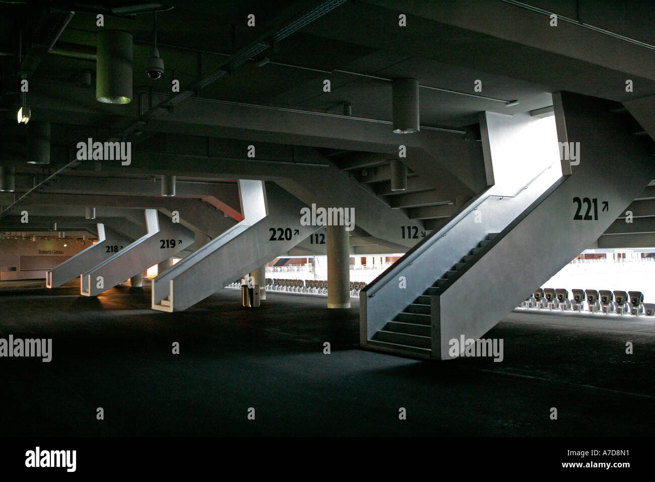 Munich, GER, 12. Oct. 2005 - Stairs in the Munich Allianz-Arena Stock ...