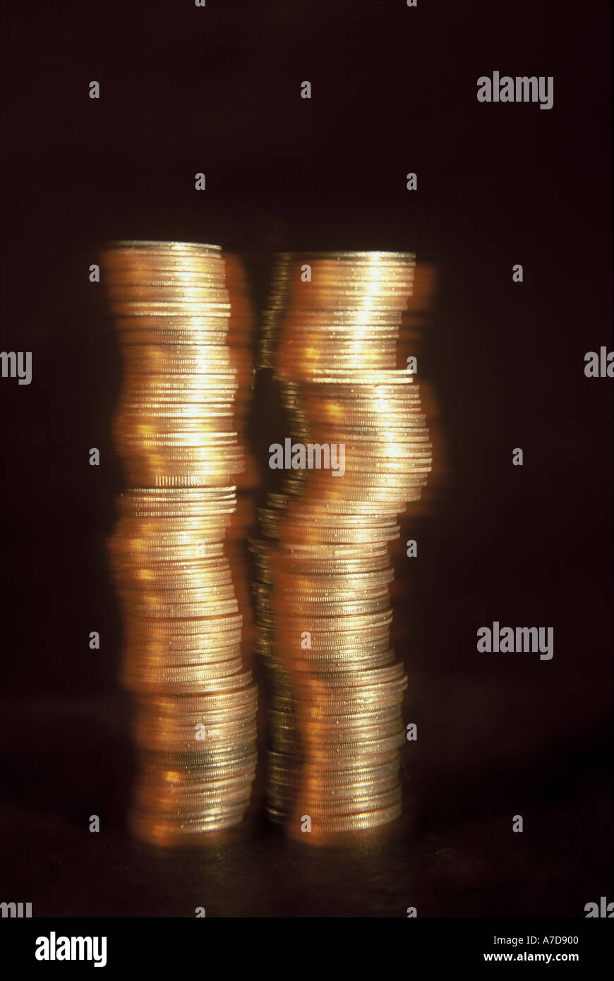 Stacks of Gold Coins Stock Photo - Alamy
