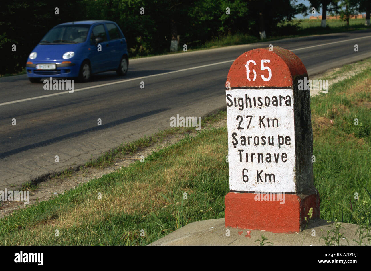 Transylvania, Sighisoara, Road Sign Stock Photo - Alamy
