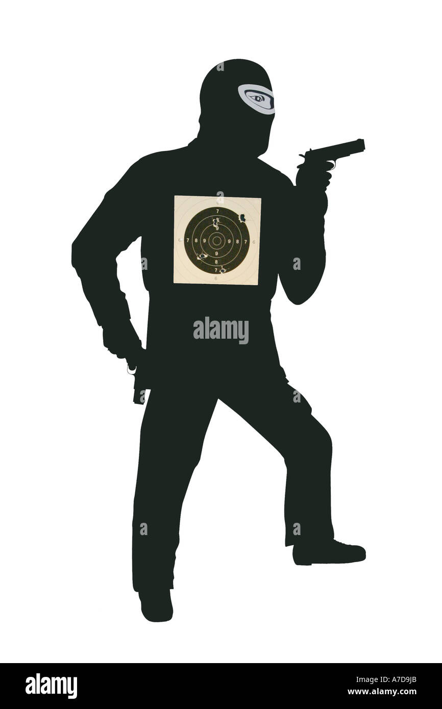 Police target with capital invested holes Stock Photo - Alamy