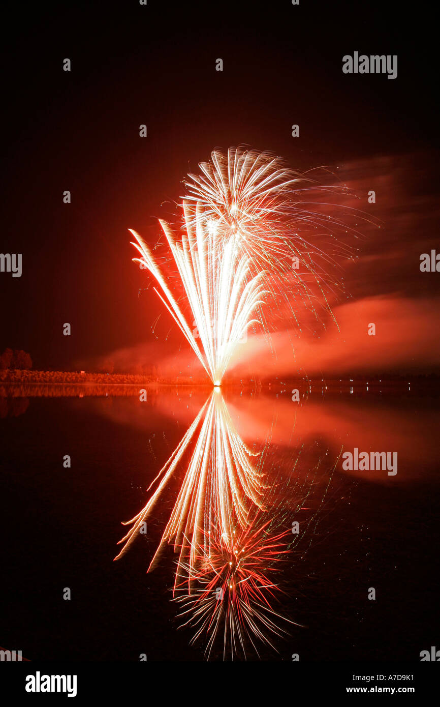 Munich, GER, 09. Oct. 2005 - Fireworks at National Garden Show 2005 ...