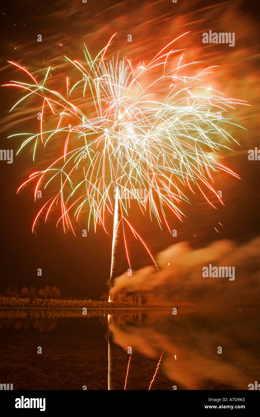 Munich, GER, 09. Oct. 2005 - Fireworks at National Garden Show 2005 ...