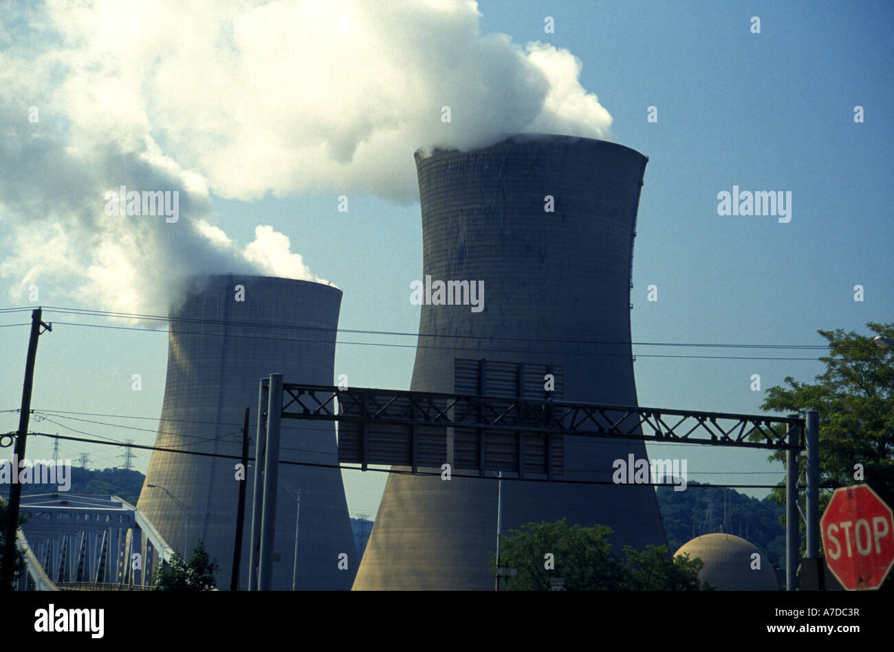 Nuclear Power Plant Smoke Stacks Stock Photo - Alamy