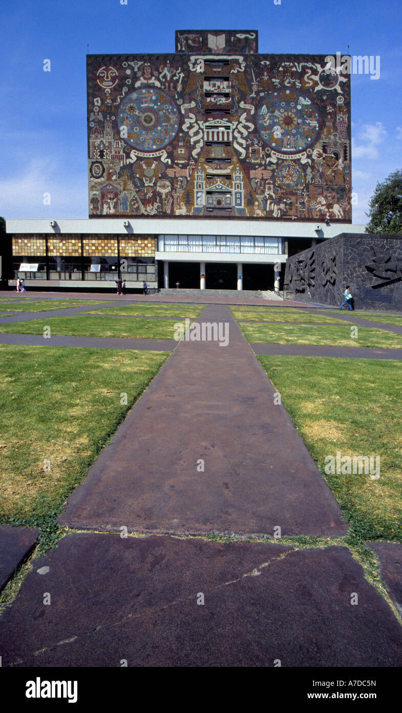 Library at University of Mexico, Mexico City Stock Photo - Alamy
