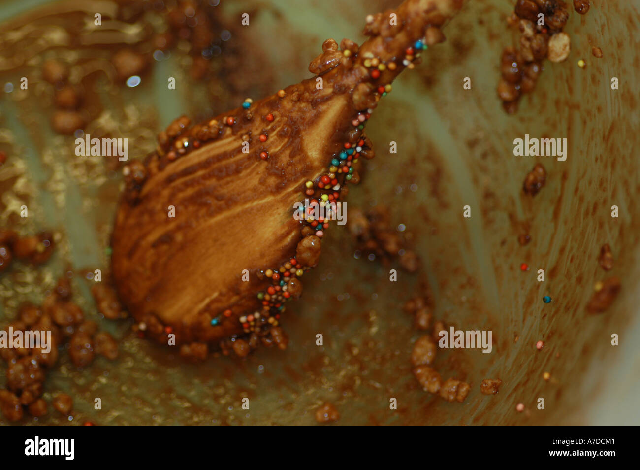 cake mix / mixing bowl with spoon Stock Photo - Alamy