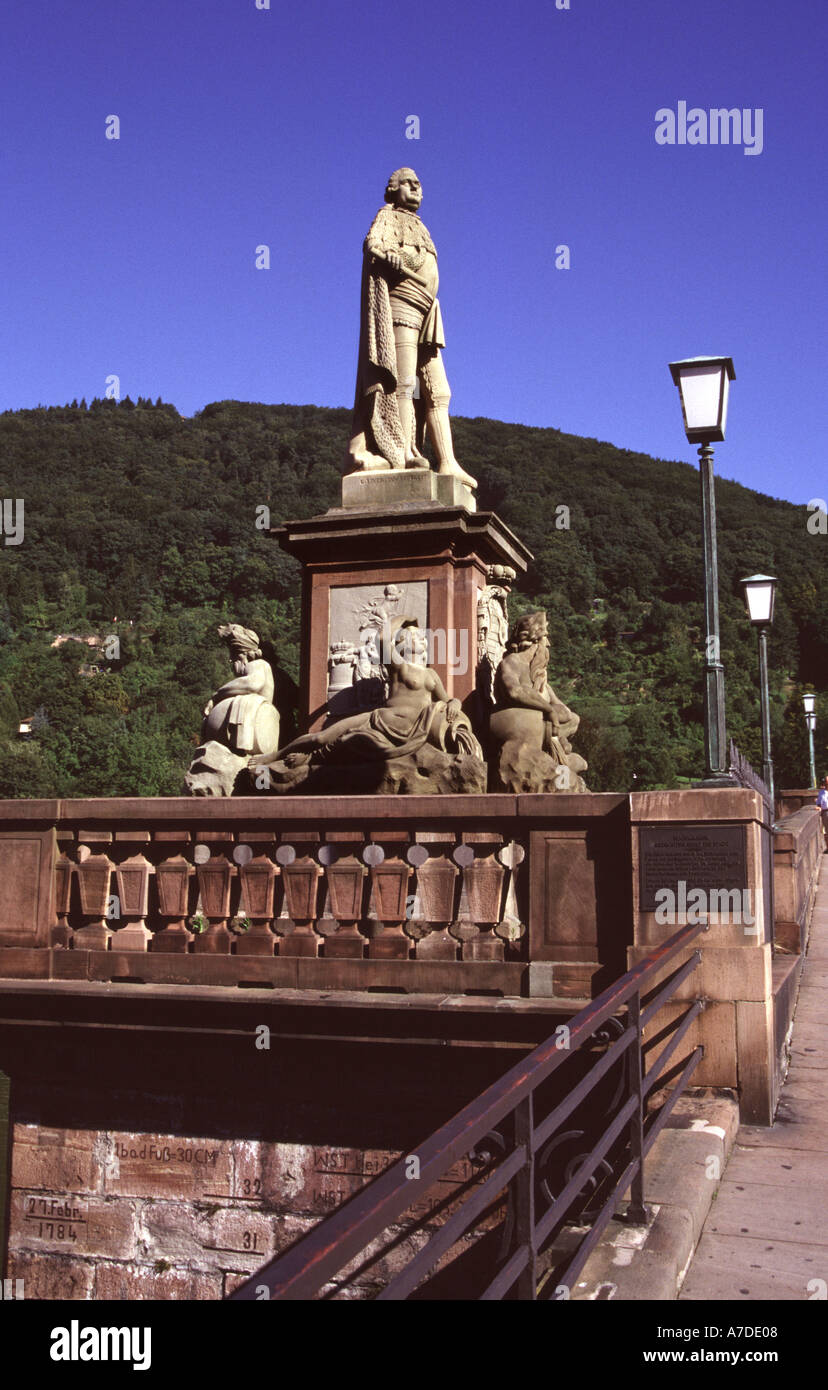 Statue on Karl Theodor bridge Heidelberg Stock Photo - Alamy