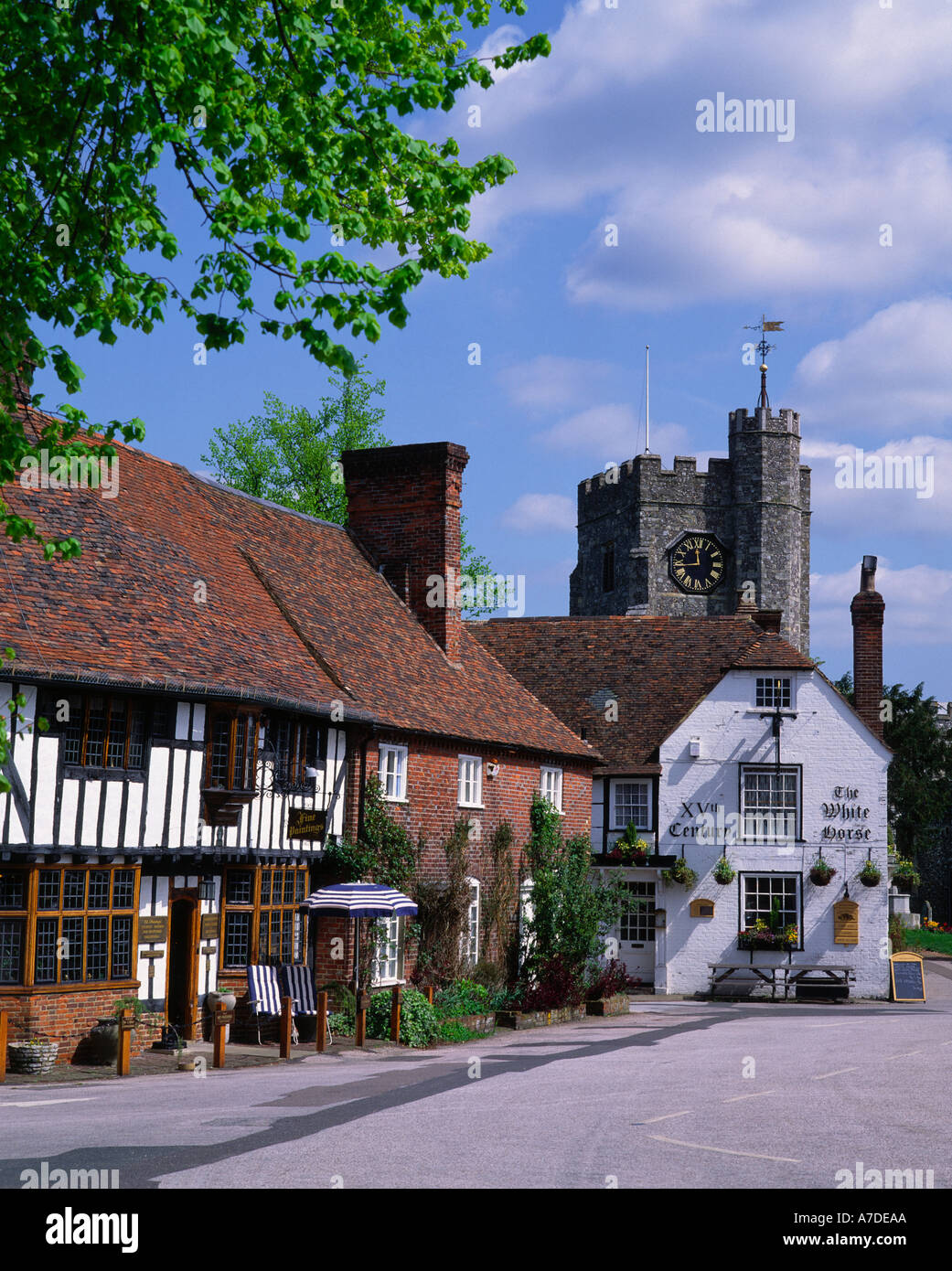 Village Centre Chilham Kent England Stock Photo - Alamy