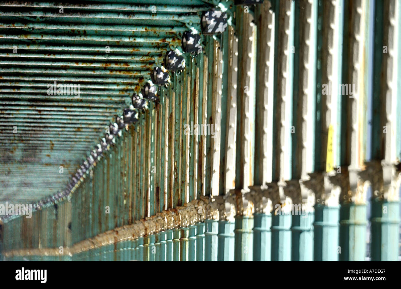 The Victorian cast iron arches on Madiera Drive, a road which runs ...