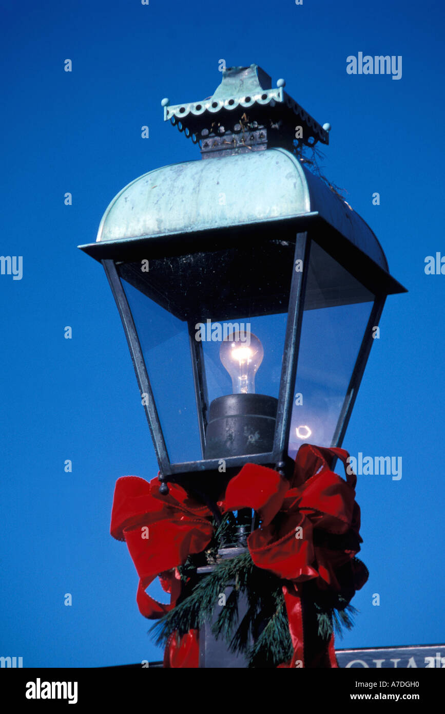 Christmas old fashioned style gas electric lamp Stock Photo - Alamy