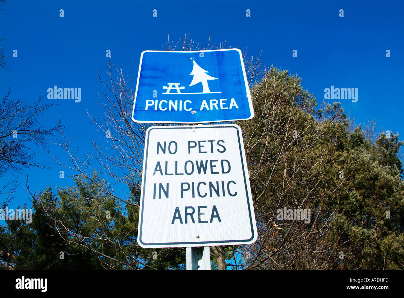 Sign posted at a Kentucky Rest Comfort station showing a picnic area ...