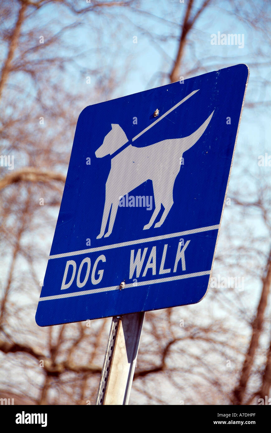 Sign posted at a Kentucky Rest Comfort station showing a dog walk area ...