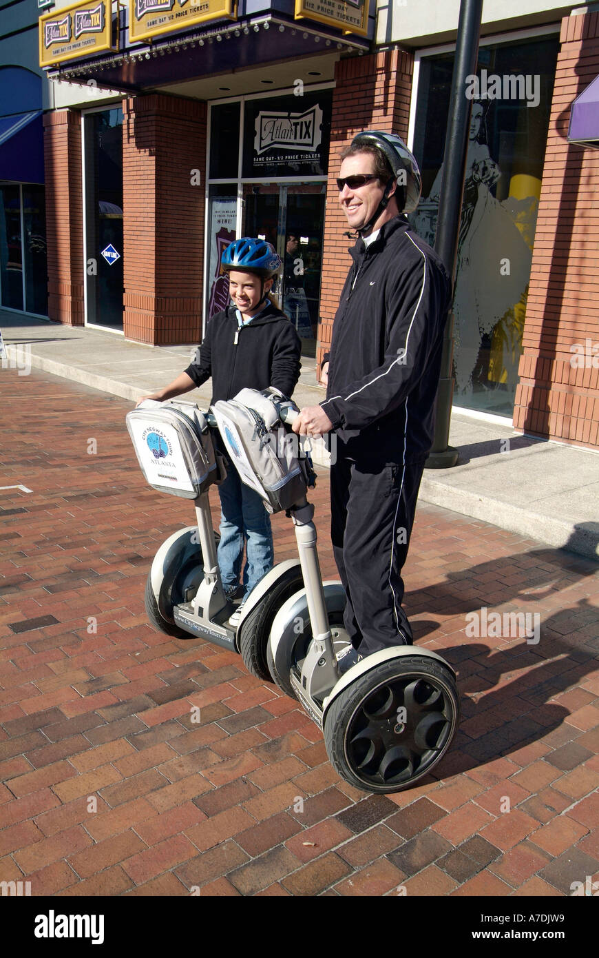 People use Segway two wheel transportation to explore Atlanta Georgia ...