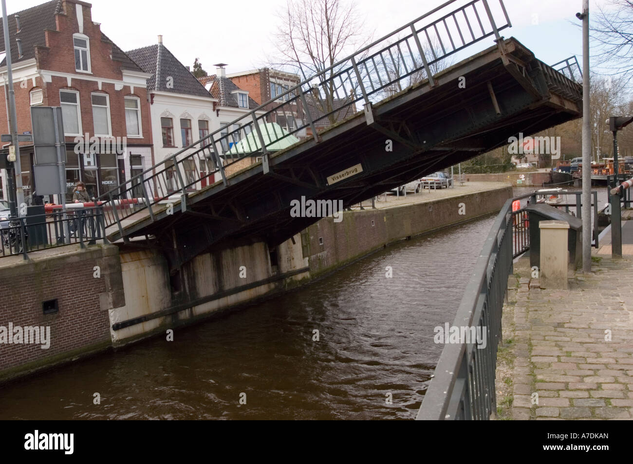 Lifting canal bridge in Groningen Holland Stock Photo - Alamy