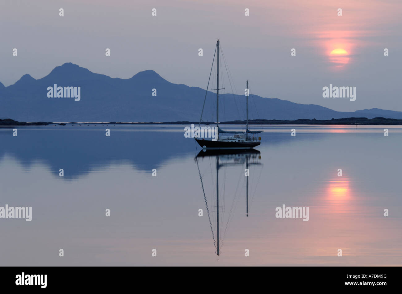Isles of Rum Sunset in the Inner Hebrides Inverness-shire Highland ...