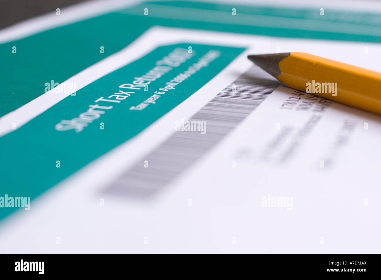 Pencil next to UK Short Tax Return HMRC Her majestys revenue and ...