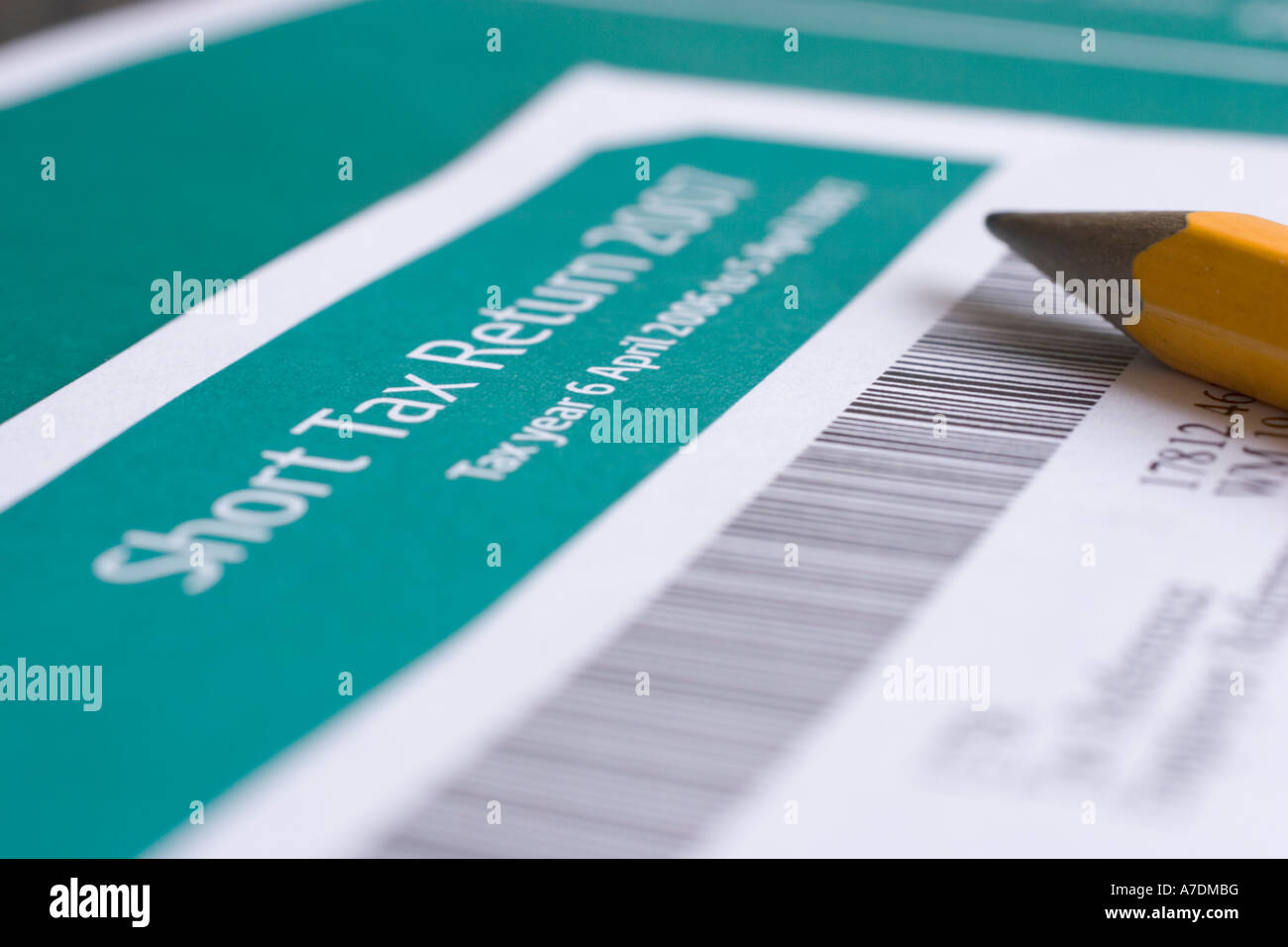 Pencil next to UK Short Tax Return HMRC Her majestys revenue and ...