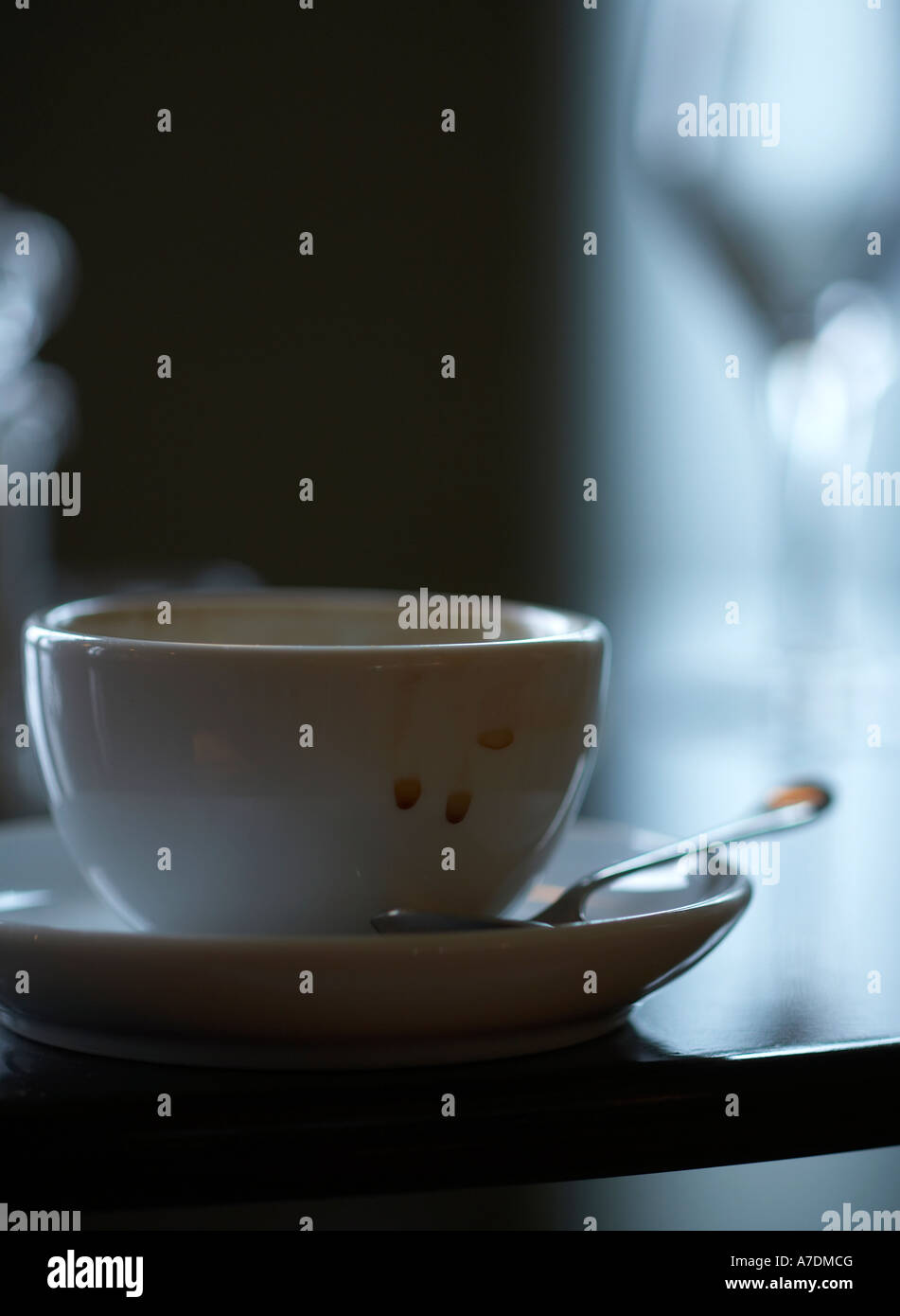Coffee cup with stains on from being drunk Stock Photo - Alamy