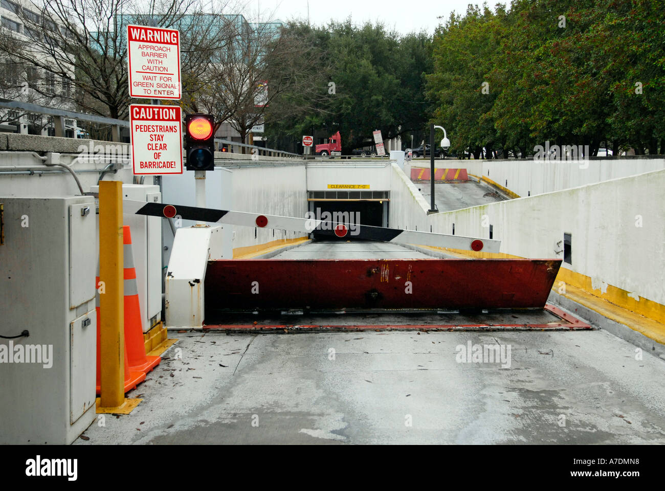 Barriers to parking lots for the Tallahassee Florida State Capitol ...