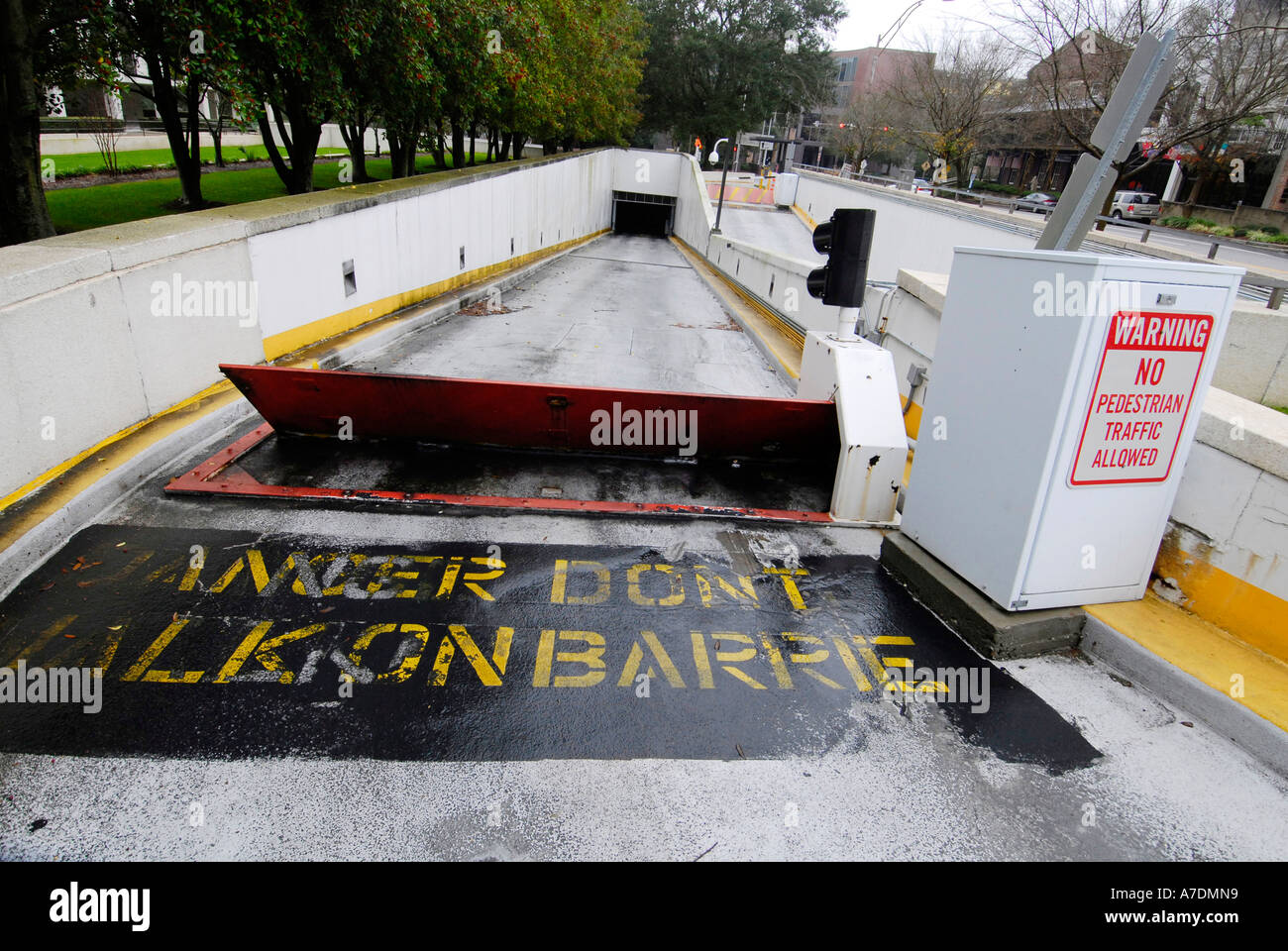 Barriers to parking lots for the Tallahassee Florida State Capitol ...