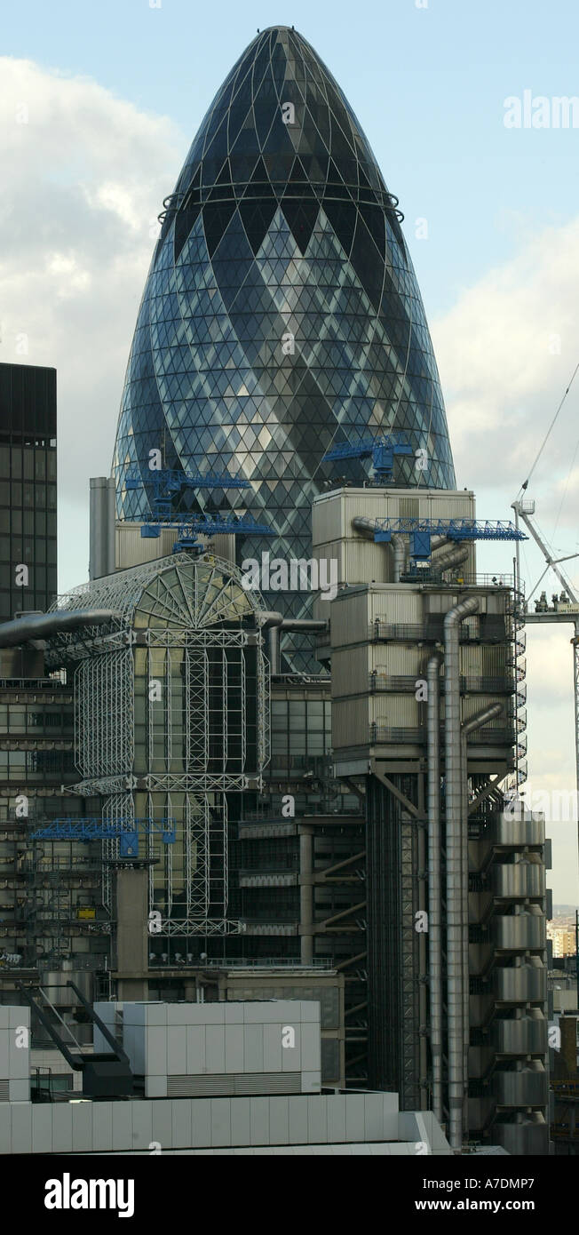 Swiss Re Building Gherkin, City of London, UK Stock Photo - Alamy