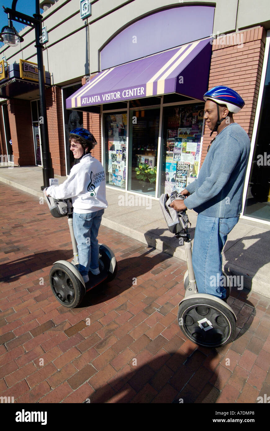 People use Segway two wheel transportation to explore Atlanta Georgia ...