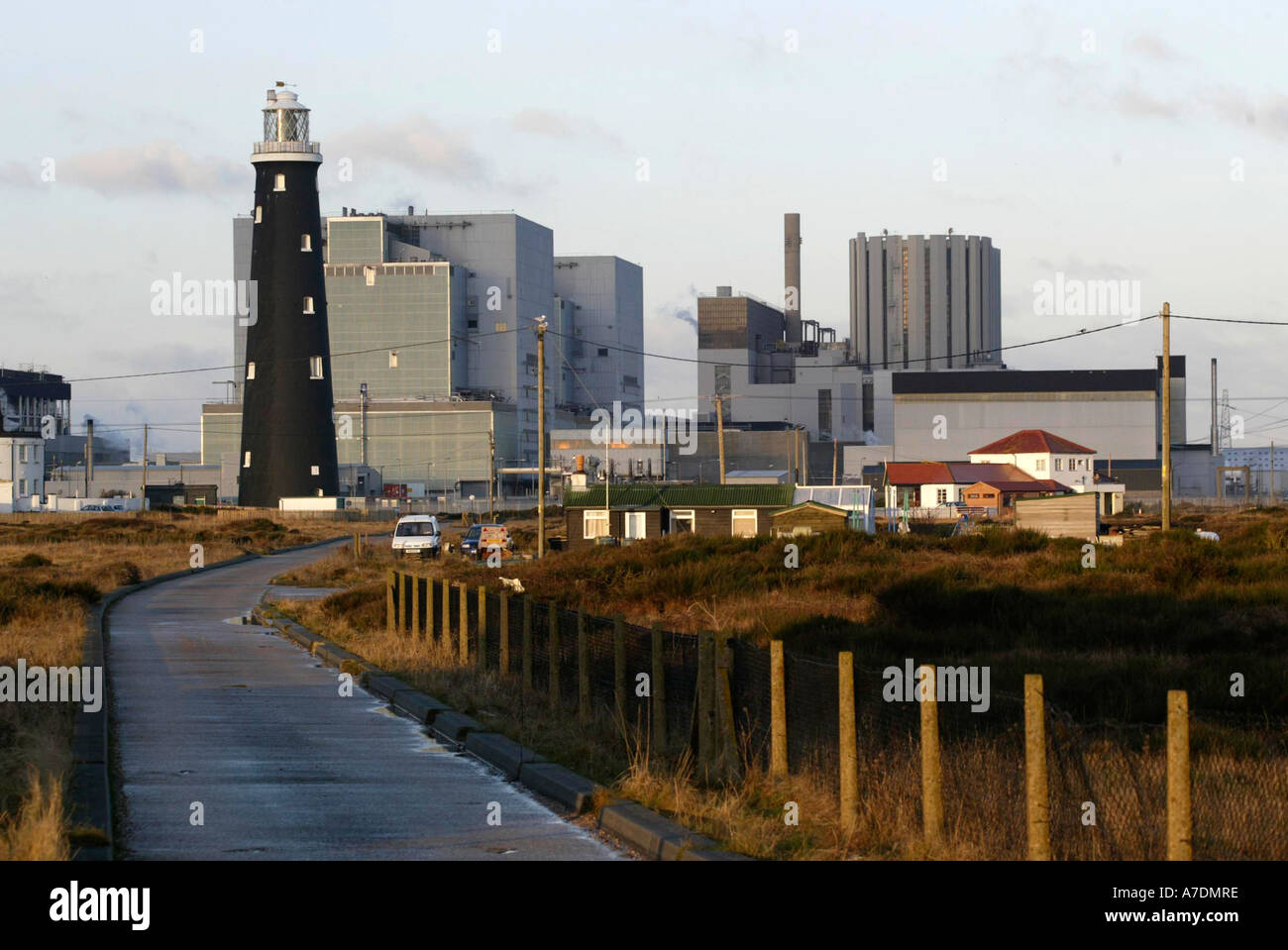 Dungeness Nuclear Power Station and lighthouse, Kent. UK Stock Photo ...