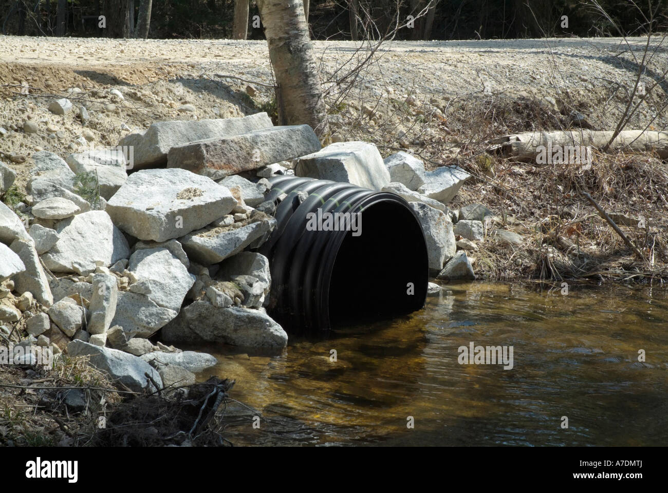 Drainage Pipe which allows water to flow under a dirt road in New ...