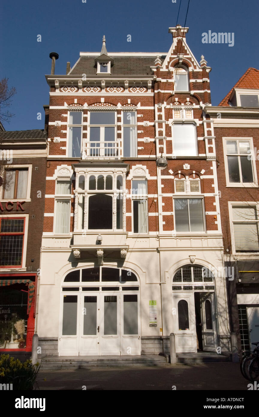 Traditional Dutch buildings with blue sky background Herengracht Den ...